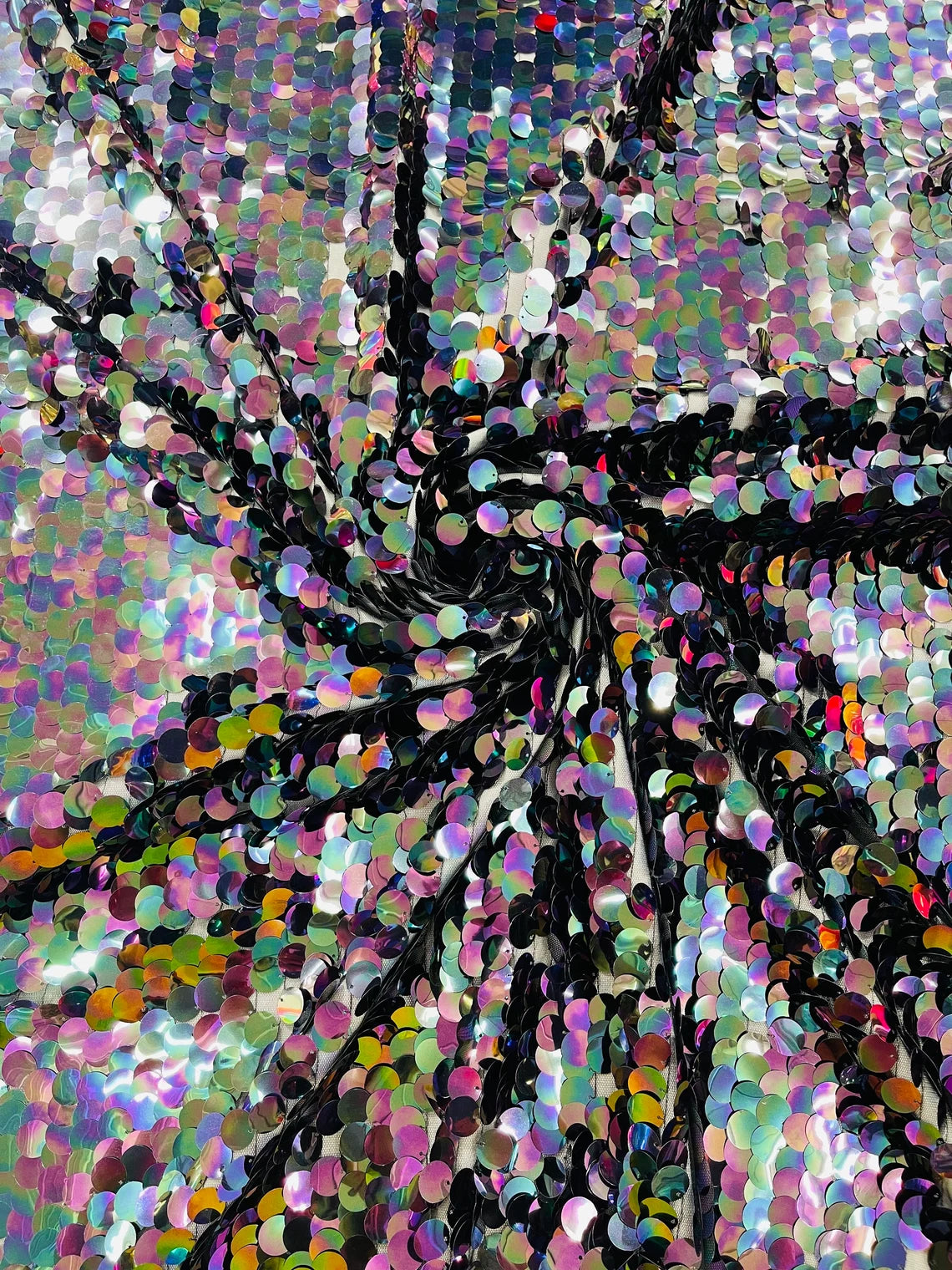 Round Large Sequins - Black Iridescent - Paillette Large Round Sequins