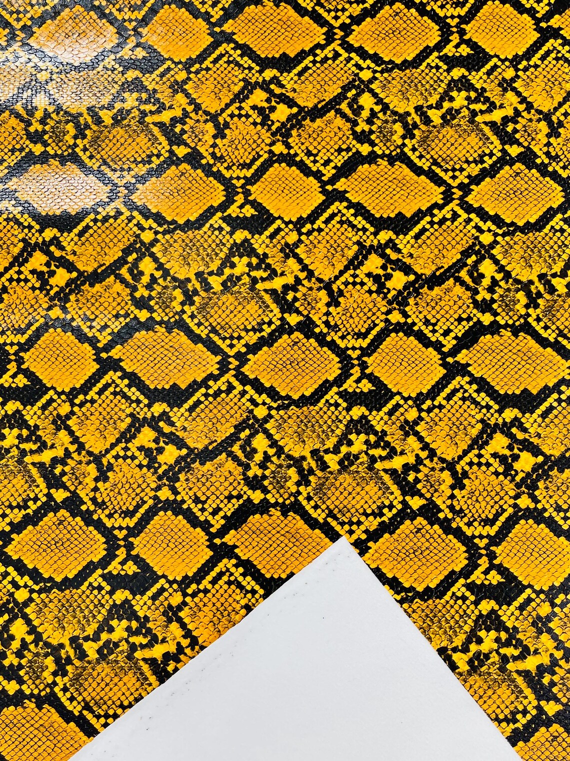 Snake Python Faux Leather Vinyl - Desert Gold - 3D Snake Print Design