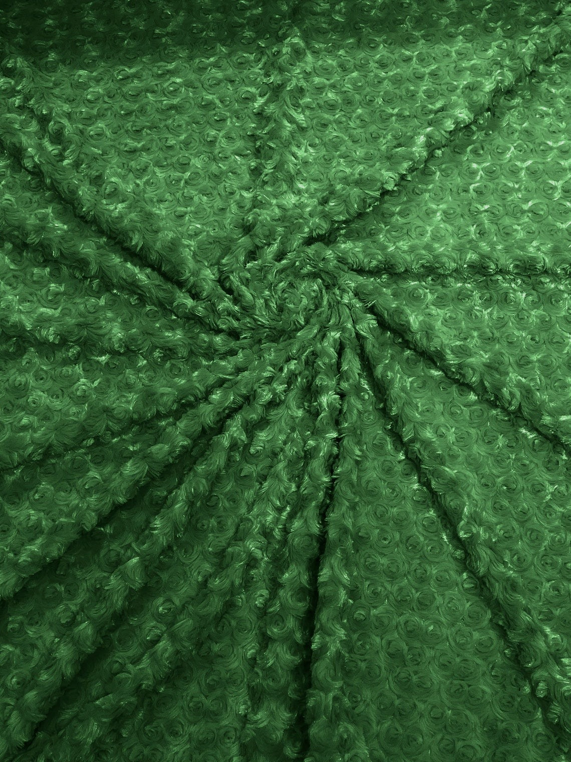 58" Minky Swirl Rose Fabric - Mint - Soft Rosebud Plush Fur Fabric Sol