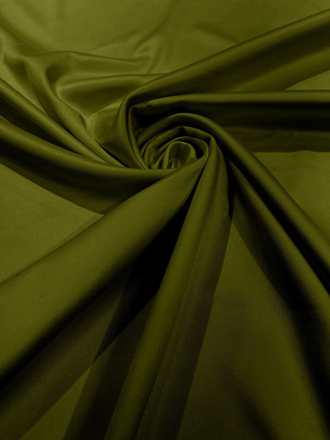 58/59" Satin Stretch Fabric Matte L'Amour - Olive Green - Stretch Matt