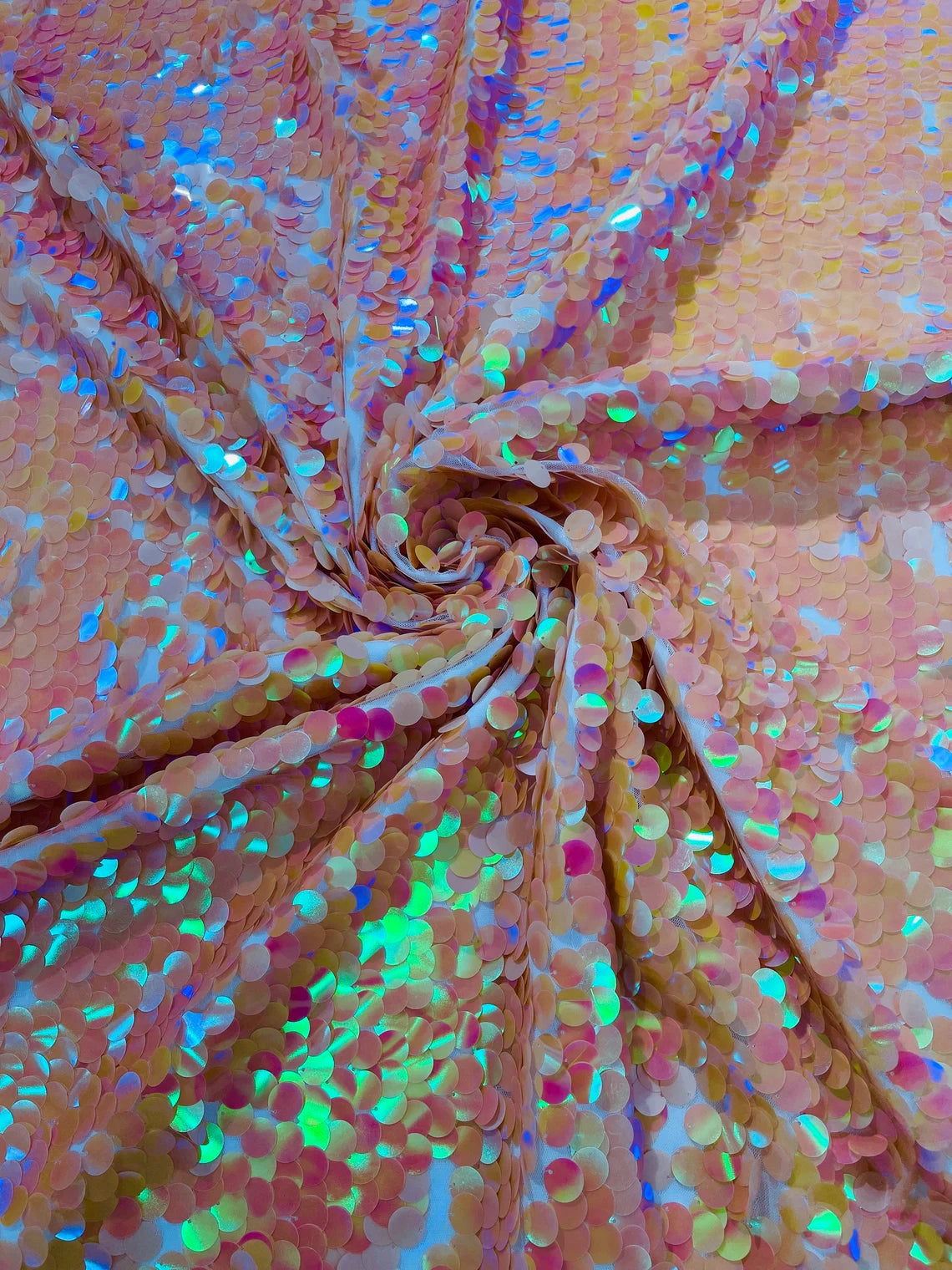 Round Large Sequins - Peach Iridescent - Paillette Large Round Sequins