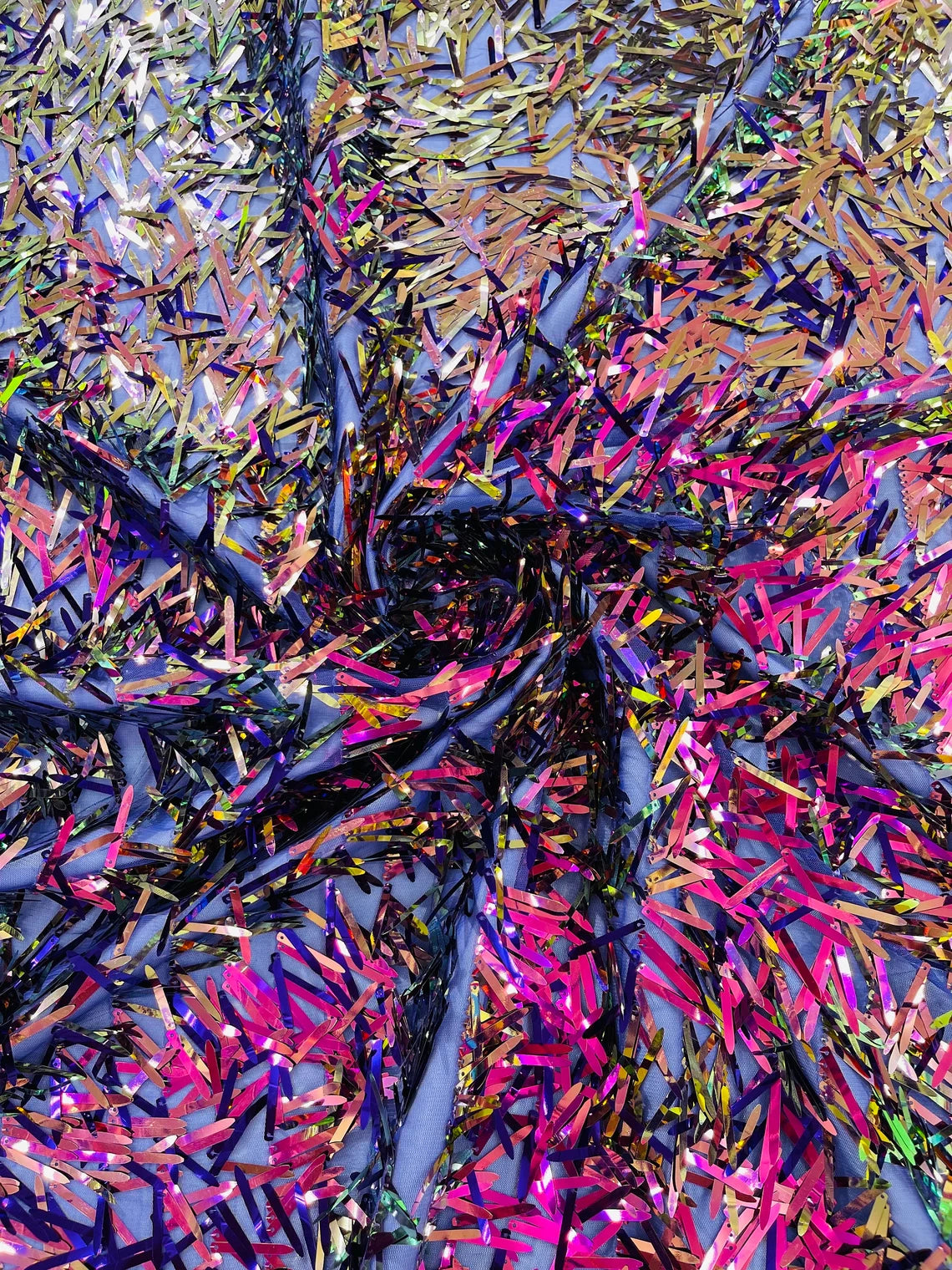 Sword Large Shiny Sequins - Purple Iridescent - Hanging Iridescent Seq