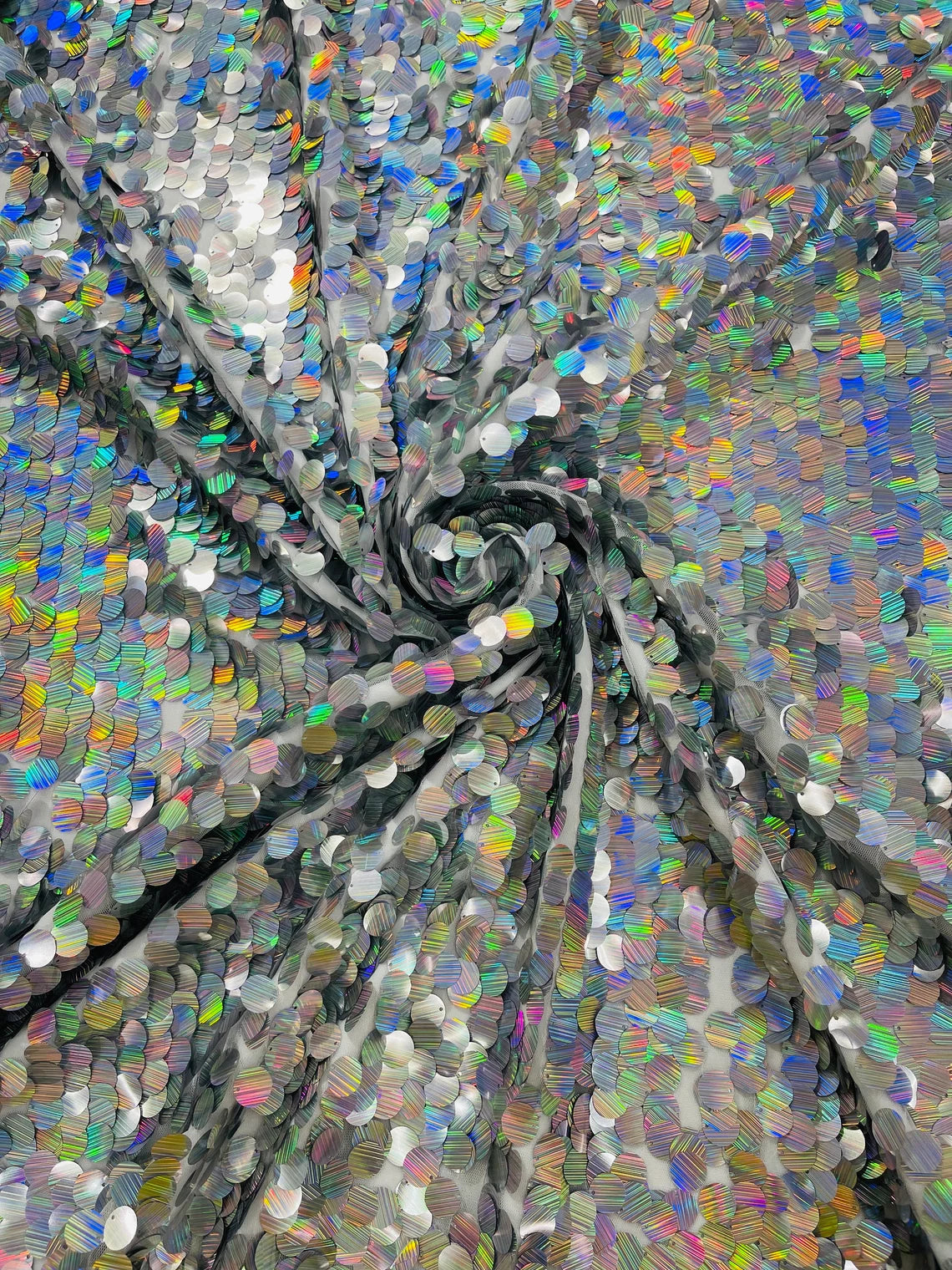 Round Large Sequins - Silver Iridescent - Paillette Large Round Sequin