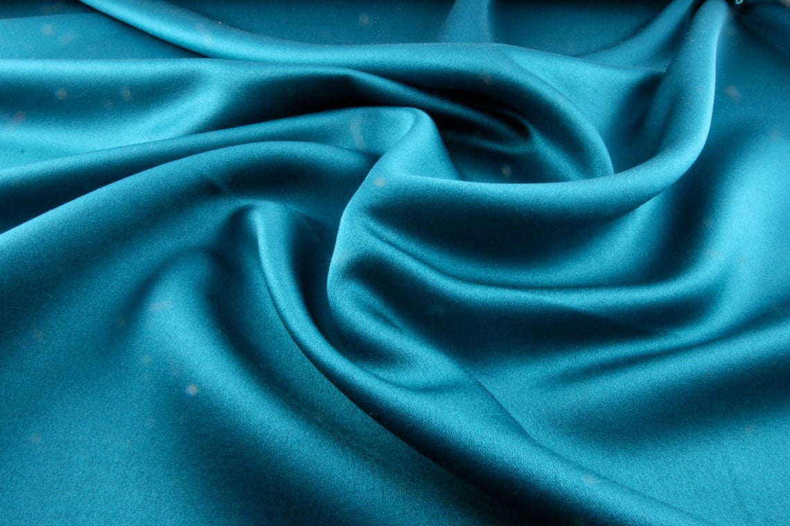58/59" Satin Fabric Matte L'Amour - Teal - (Peau de Soie) Duchess Dres