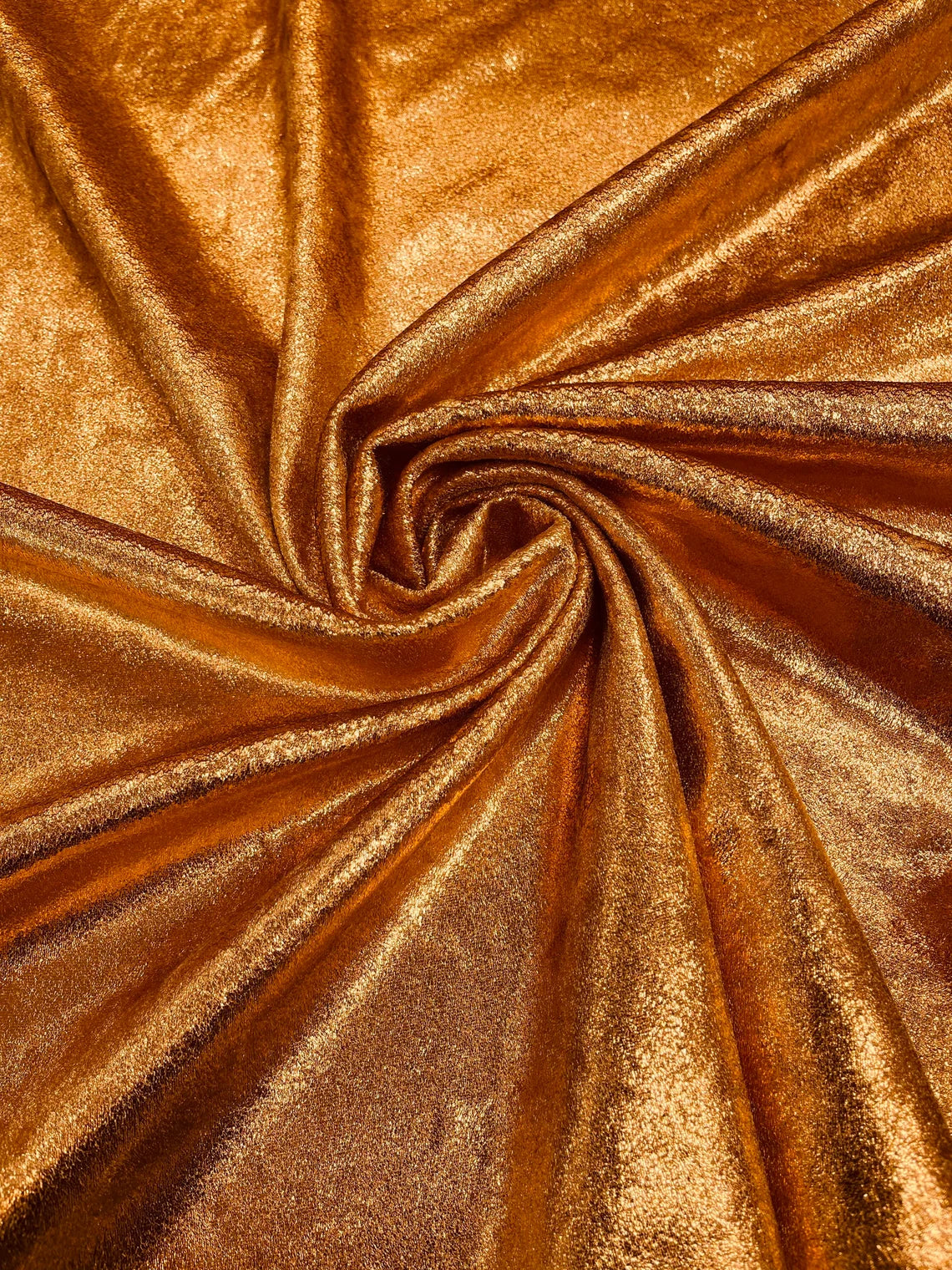 Foiled Stretch Velvet - Copper - 4 Way Stretch Velvet Foil Fabric - 60