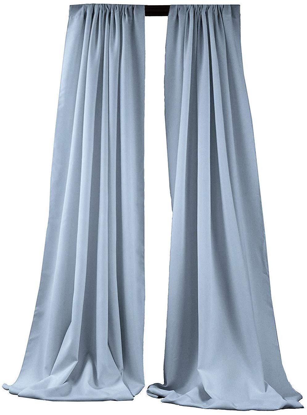 5 Feet x 10 Feet - Light Blue - Polyester Backdrop Drape Curtains, Pol