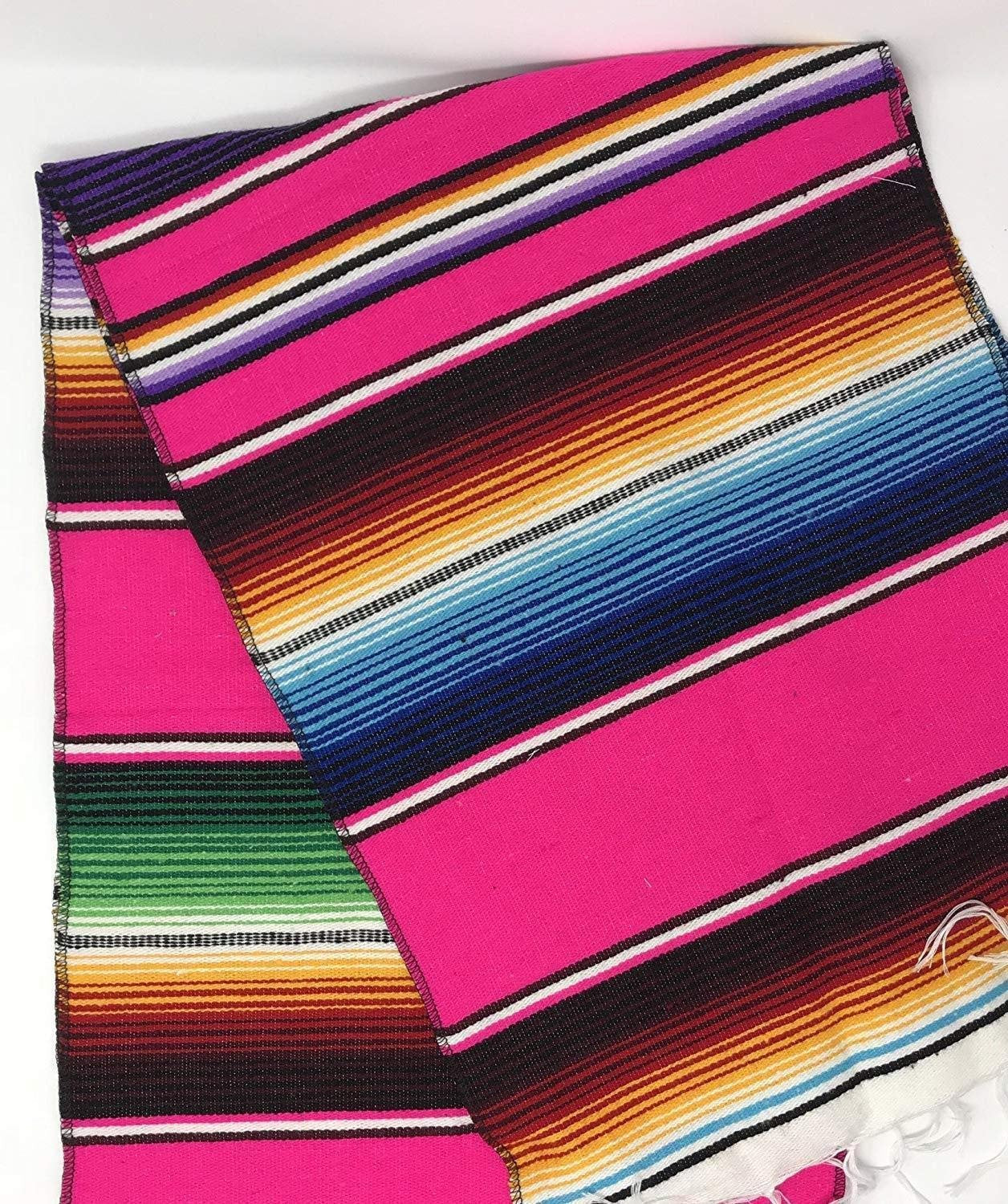 Mexican Sarape - Fuschia - Table Runner 14" Wide by 84" Long Table Run